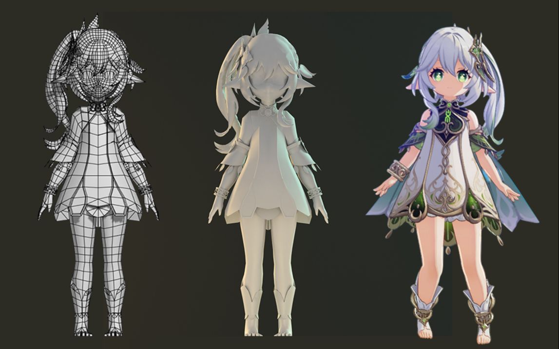 《原神草神》来咯!爆肝三小时,教你如何制作原神纳西妲人物模型,...