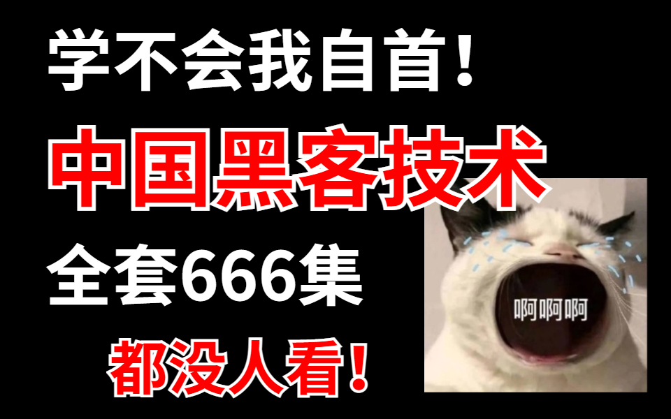 ...技术需要传承!全套666集红客教程,还怕学不会?(网络安全/信息安全)