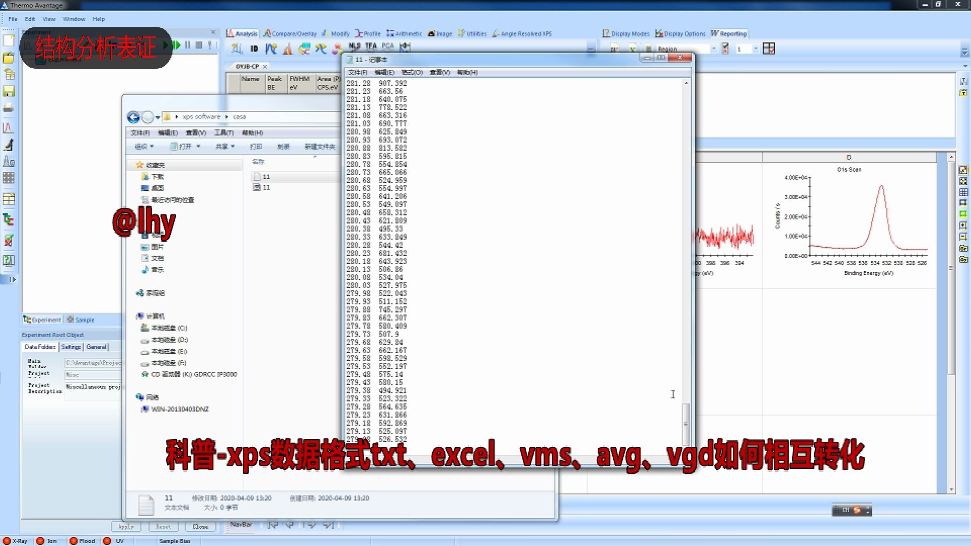 科普-xps数据格式txt、excel、vms、avg、spe、vgd如何相互转化