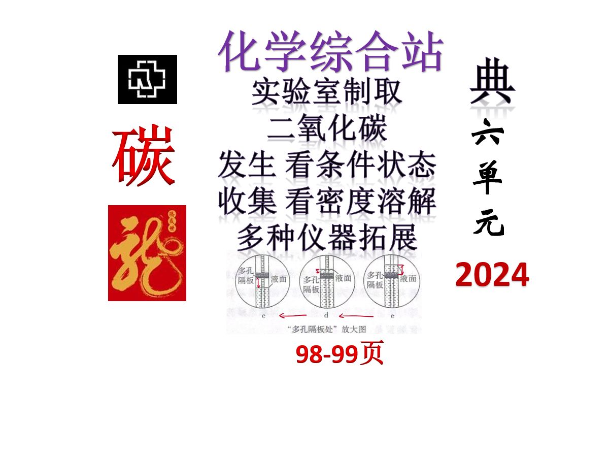 典98-99 二氧化碳的实验室制备 气体制备的提升!【2024作业】