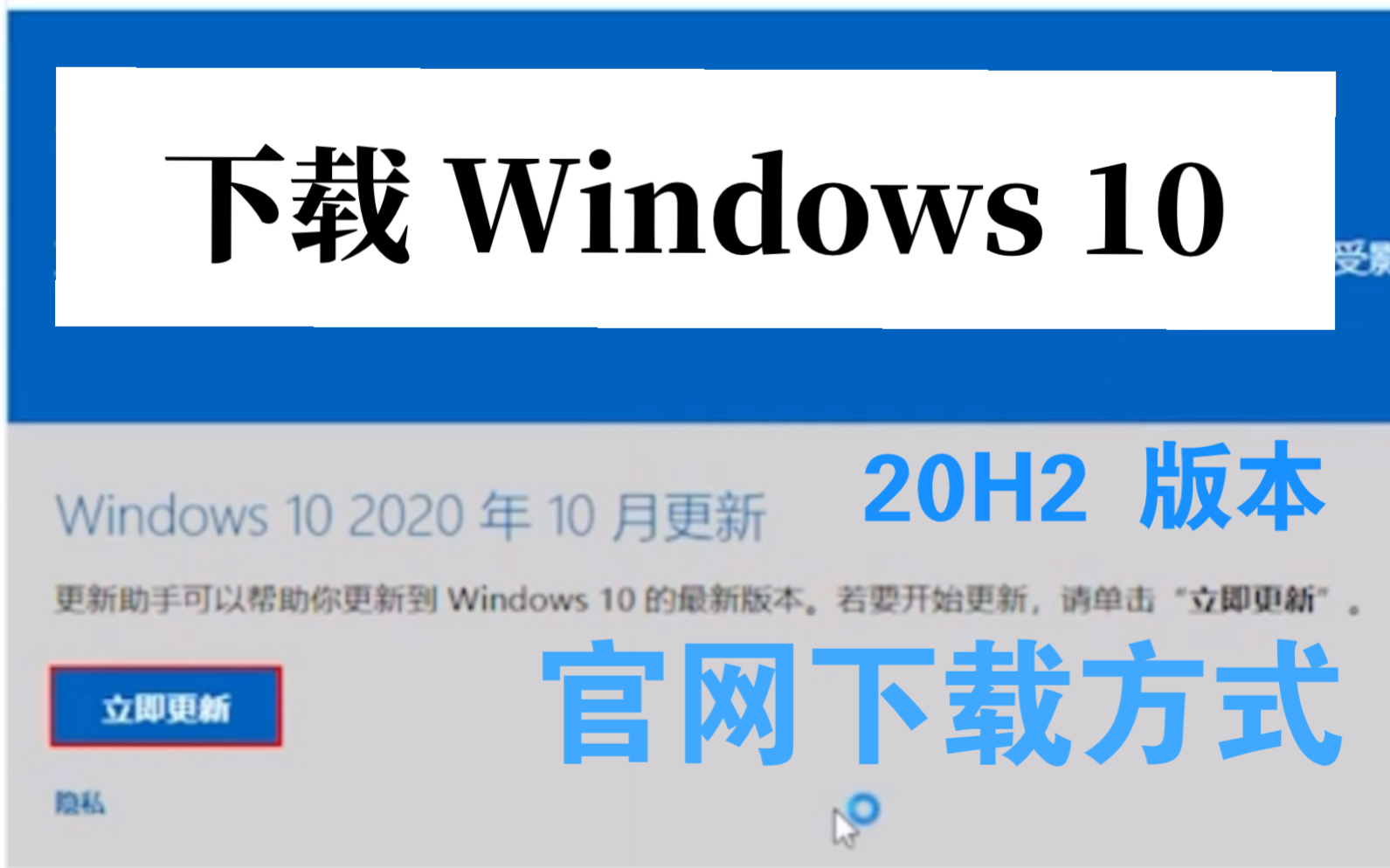 【Win 10】2020年10月版本 官网更新方法详解