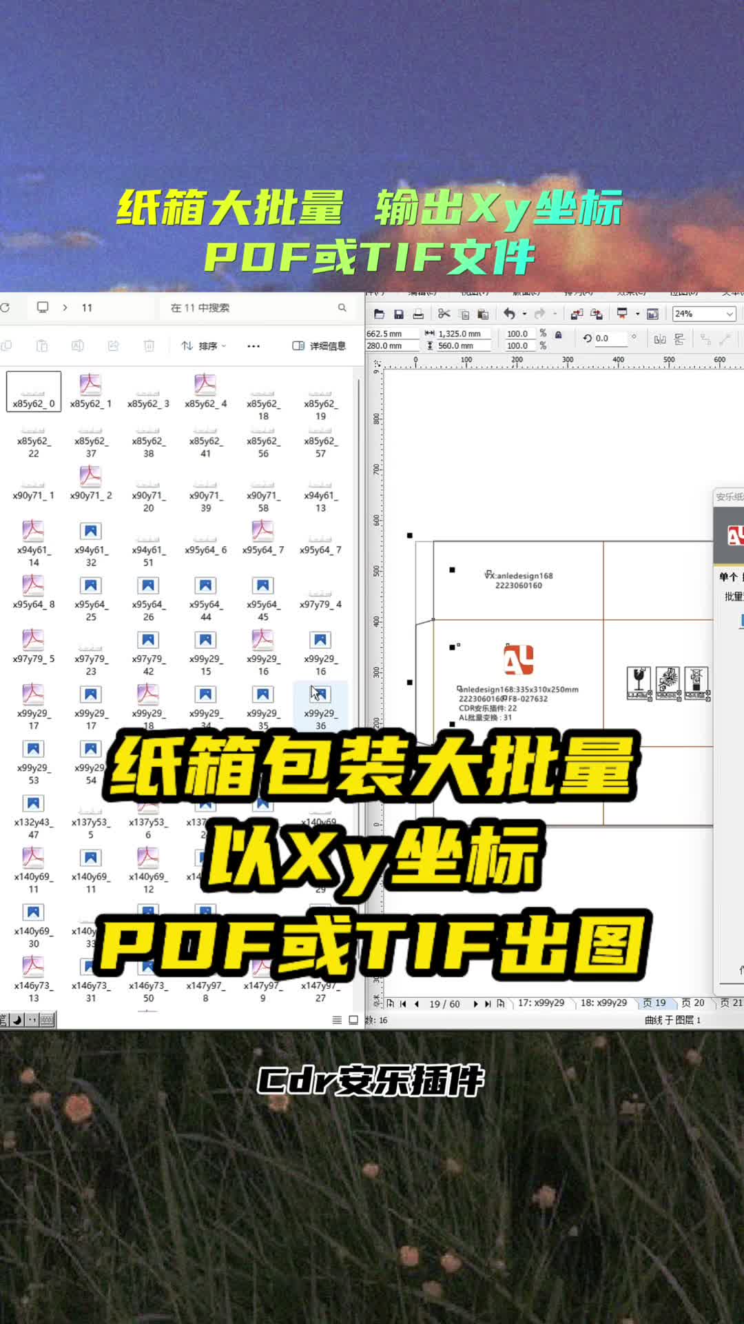 纸箱包装大批量 以Xy坐标 PDF或TIF出图 #纸箱包装 #安乐插件 #cdr教程