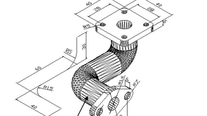 CAD制图,CAD立体图绘制,CAD实例现场版教学16-6