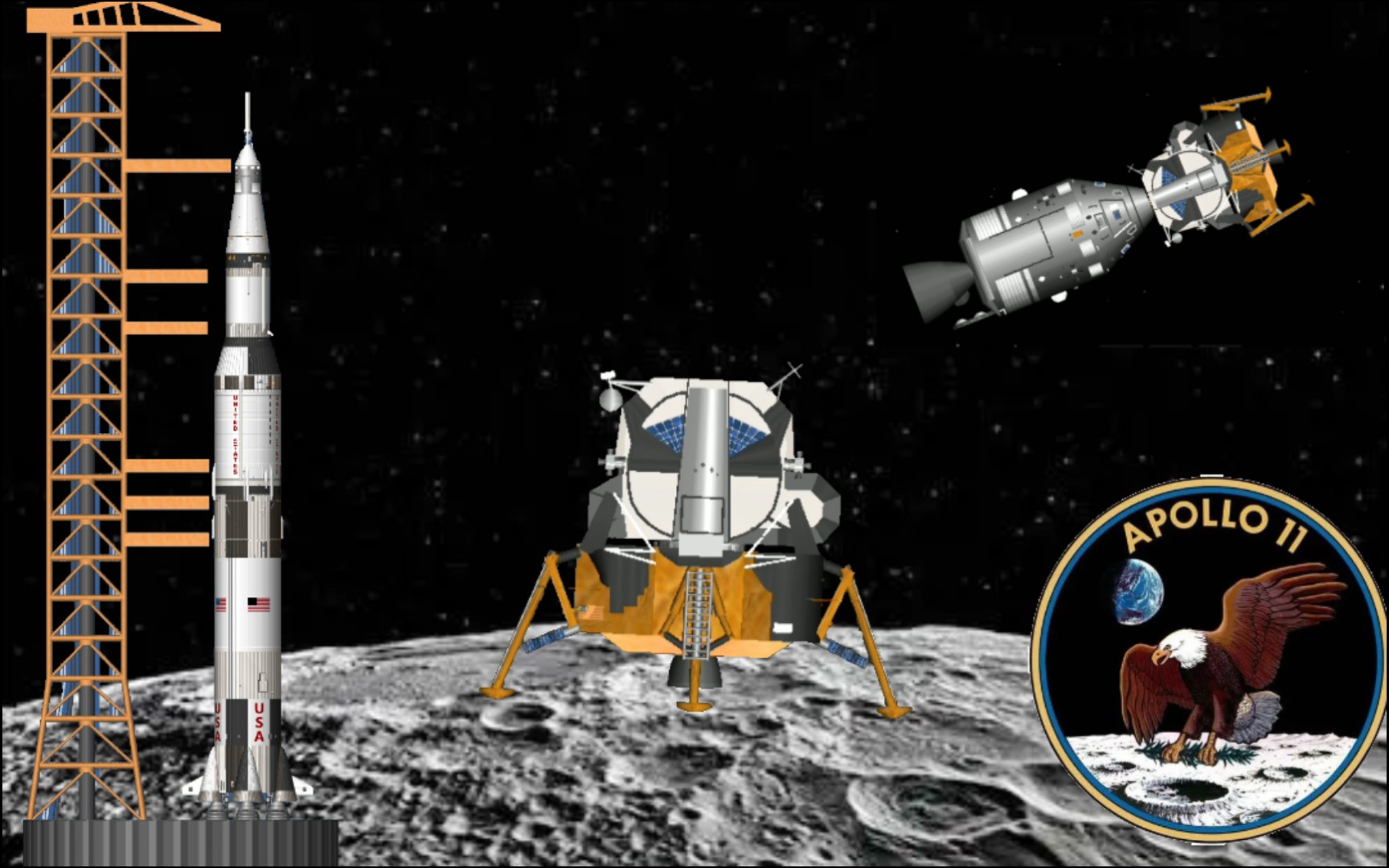 [航天模拟器]还原上世纪震撼的阿波罗11号载人登月任务——土星五号
