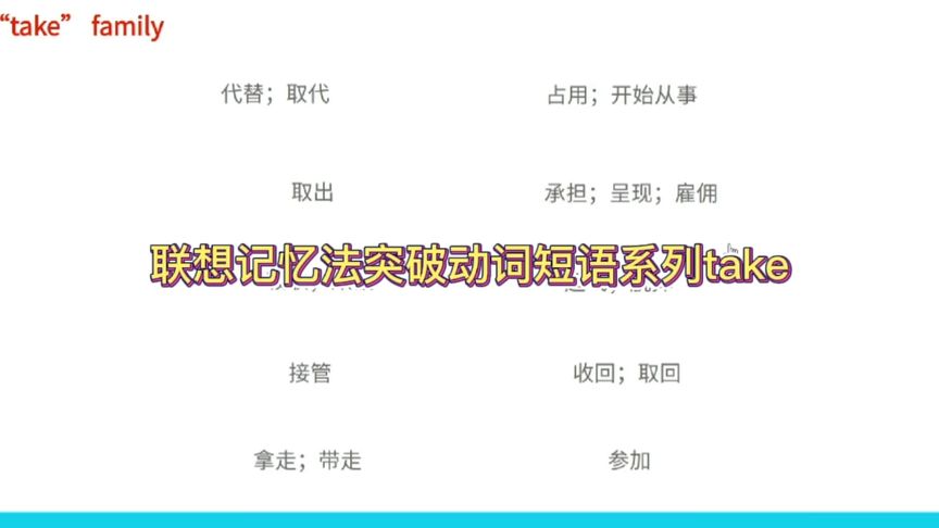 联想记忆法突破动词短语系列take