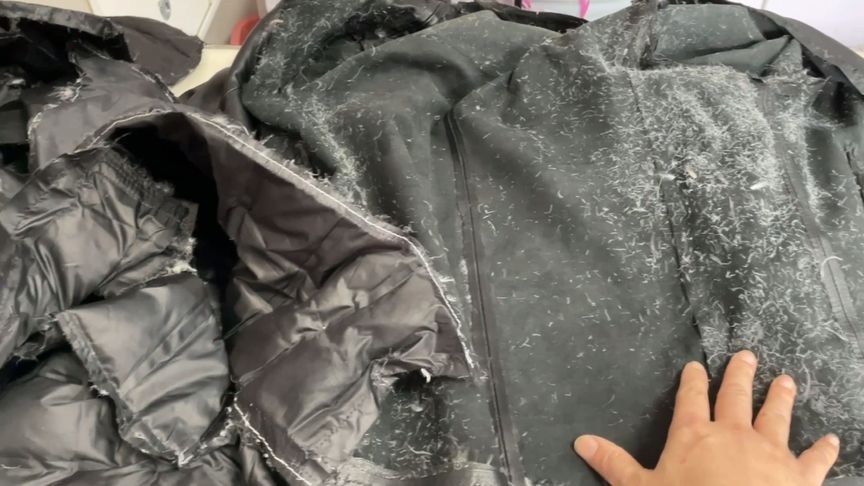 皮羽绒服跑绒,这么多的衣服也跑绒,看我们怎么处理