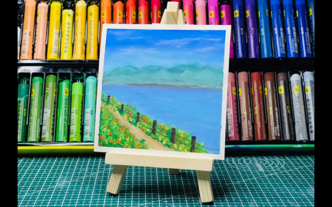 治愈绘画系列,油画棒风景画教程,入门级,附色号