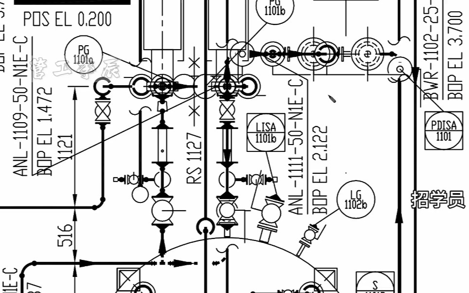 化工管道,管工李辰平面图单线图讲解,简易分析