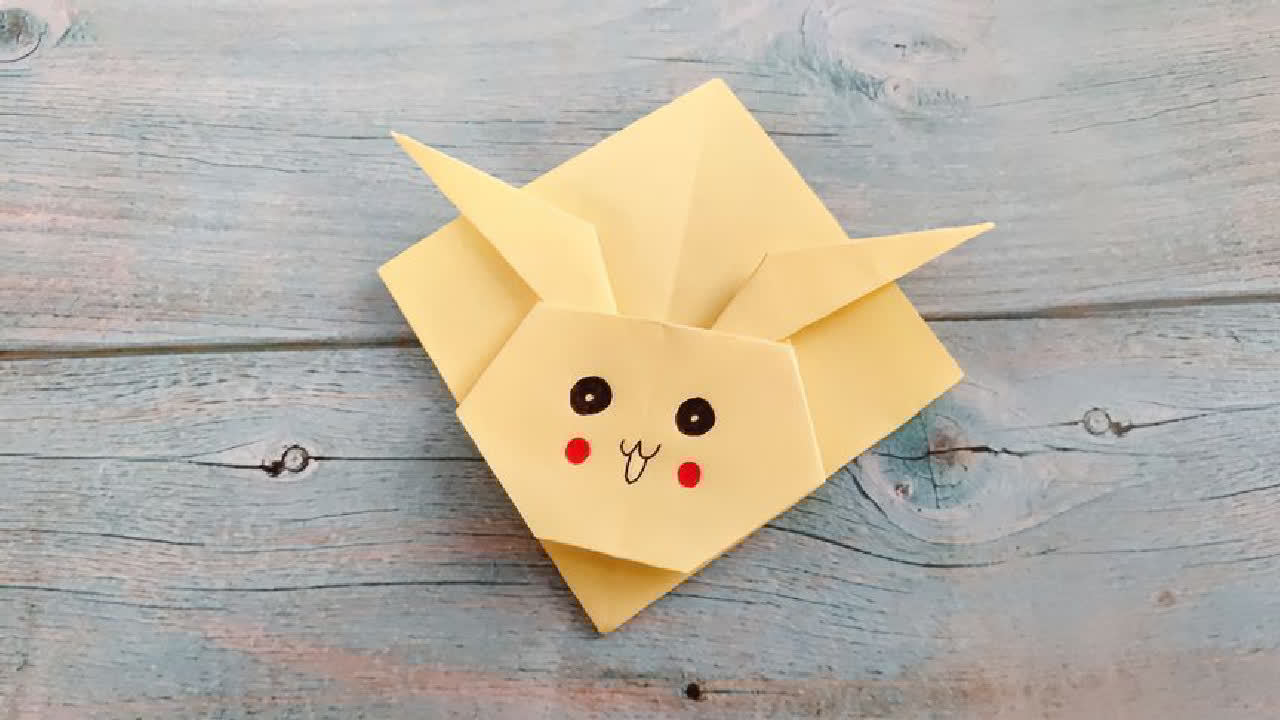 1张纸,折个可爱又实用的皮卡丘书签