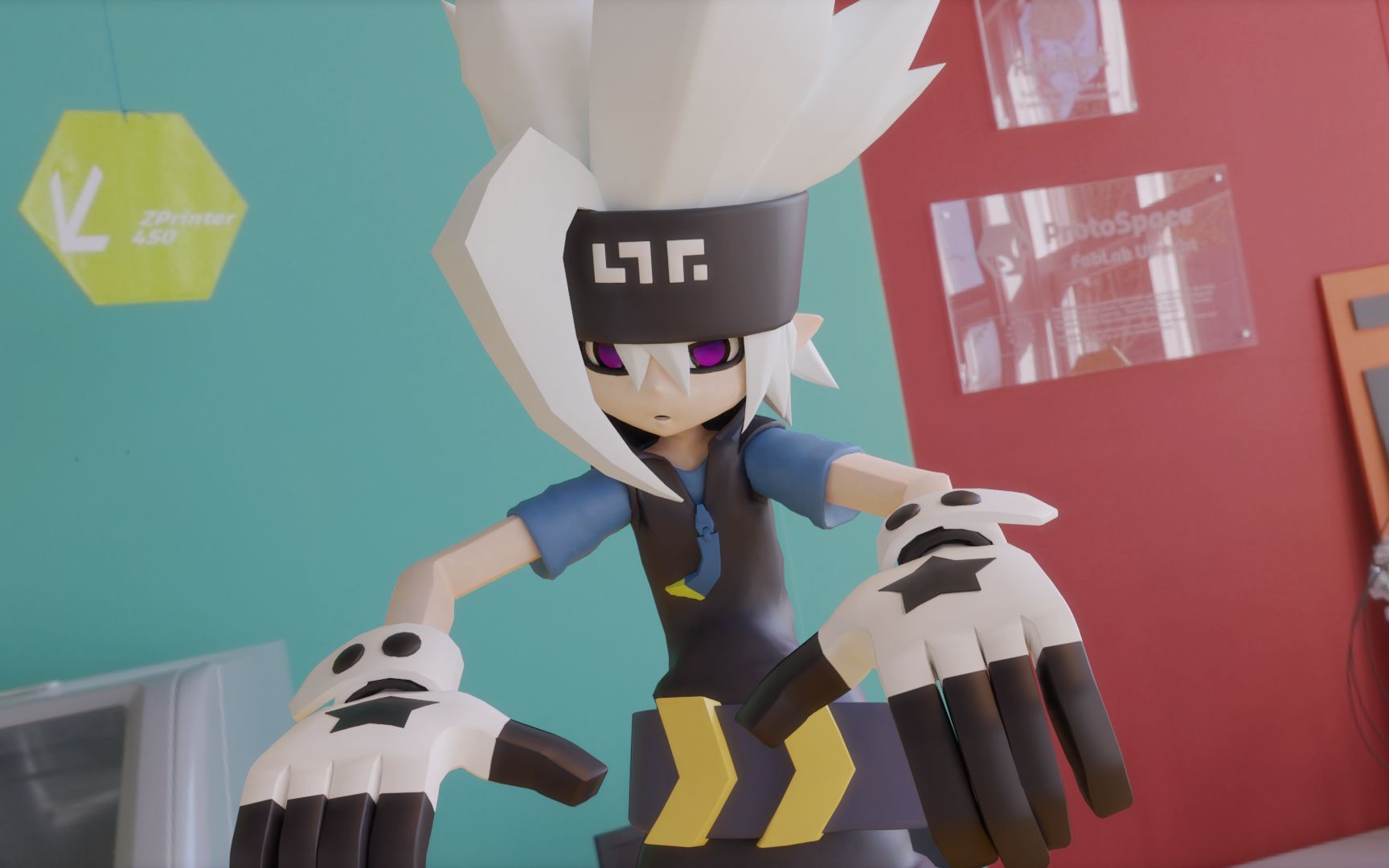 【凹凸世界3D/Blender】格瑞腰要断了别跳了!渲染测试格瑞新模——...