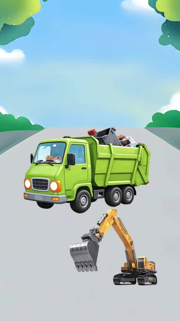 动漫:小挖掘机认错妈妈,工程车动画片大全