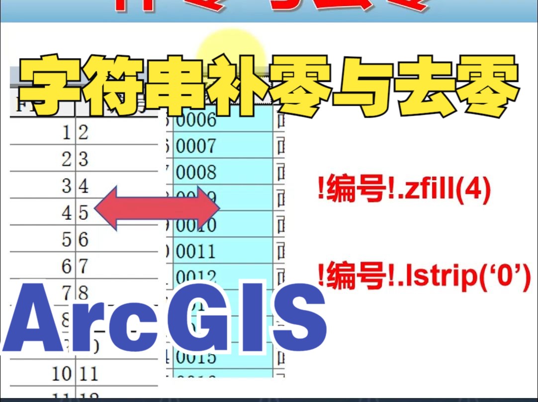 ArcGIS字符串去零与补零