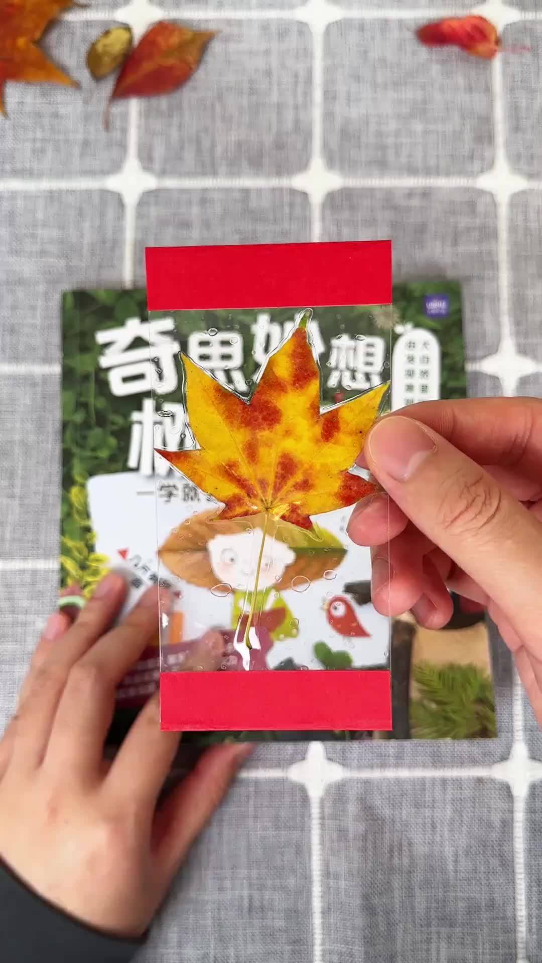 陪孩子制作好看的树叶书签吧,特别简单