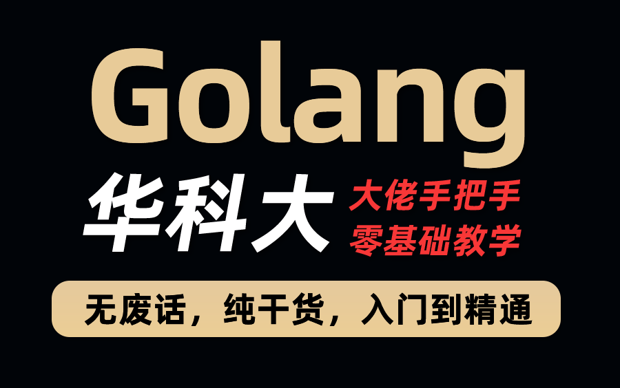 华科大大佬40个小时带你golang零基础入门,go语言教程(基础+实战...