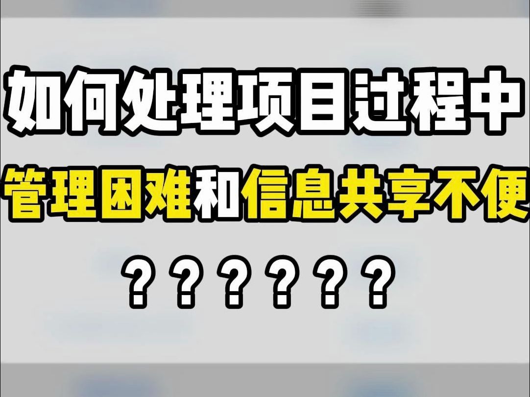 如何处理项目过程中管理困难和信息共享不便的问题?