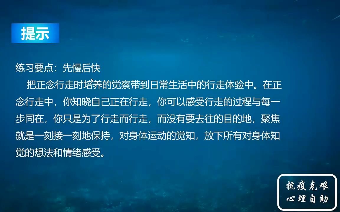 国家中小学智慧教育平台>心理健康>正念行走