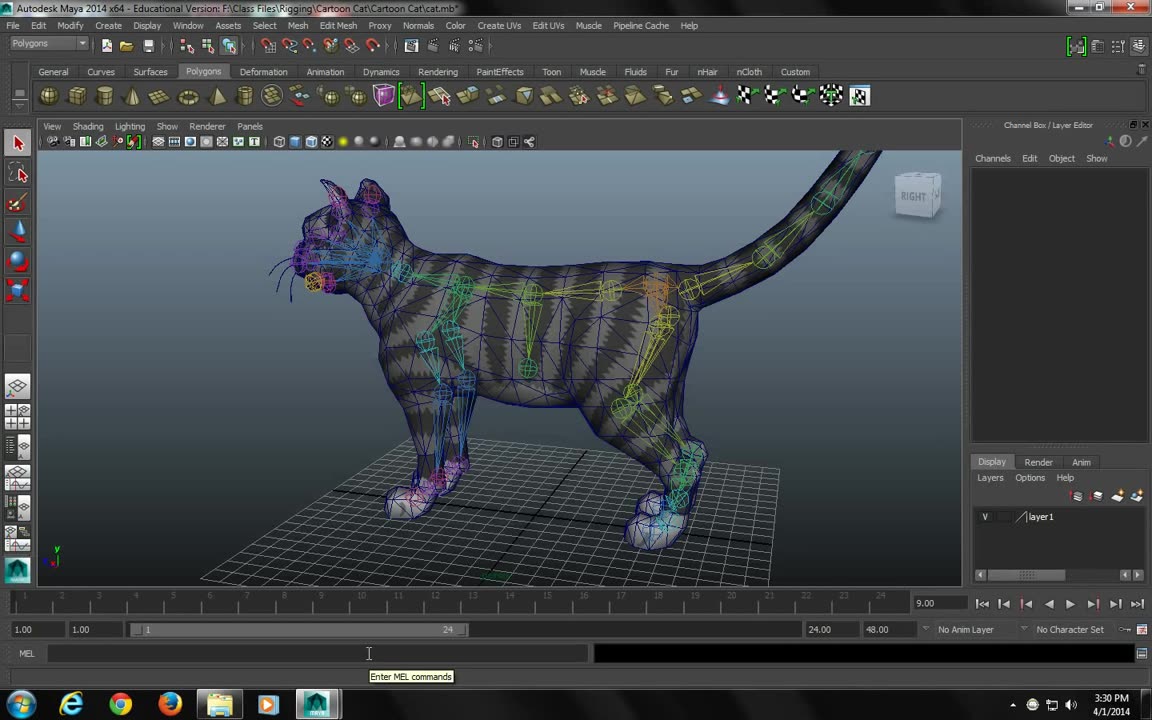 四足动物小猫咪绑定教程 Rigging a Quadruped - Rigging the cat