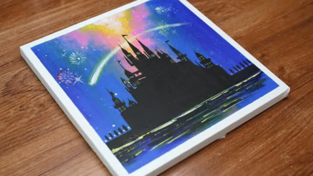 手工绘画教程,迪士尼城堡的创意画法!