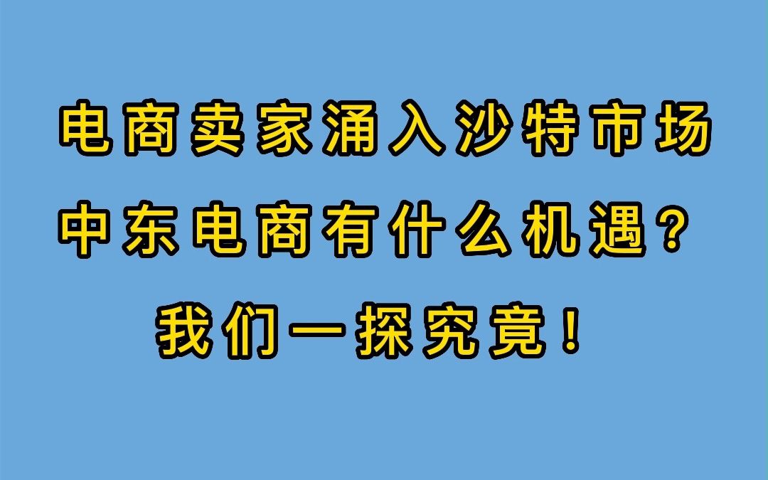 干货分享:越来越多的电商卖家涌入中东市场,中东电商到底有什么机遇...
