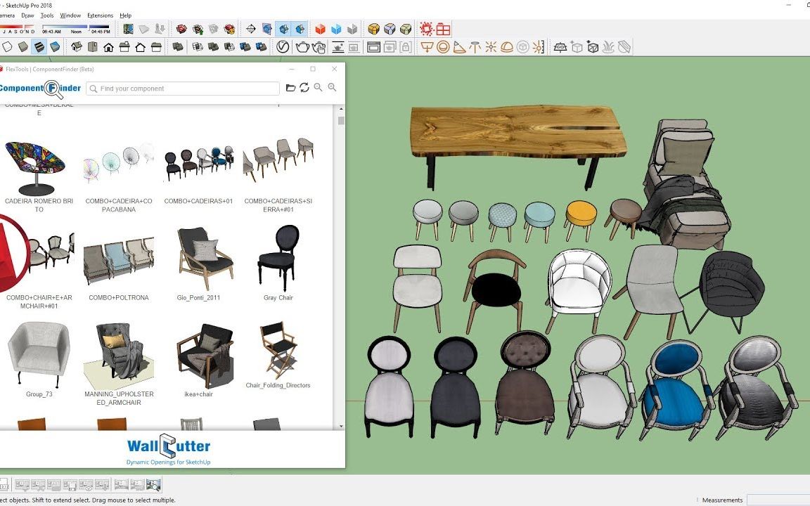 免费Sketchup 3D模型库插件 - 组件查找器Component Finder