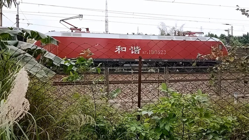 HXD1D牵引Z12次列车从大华村通过