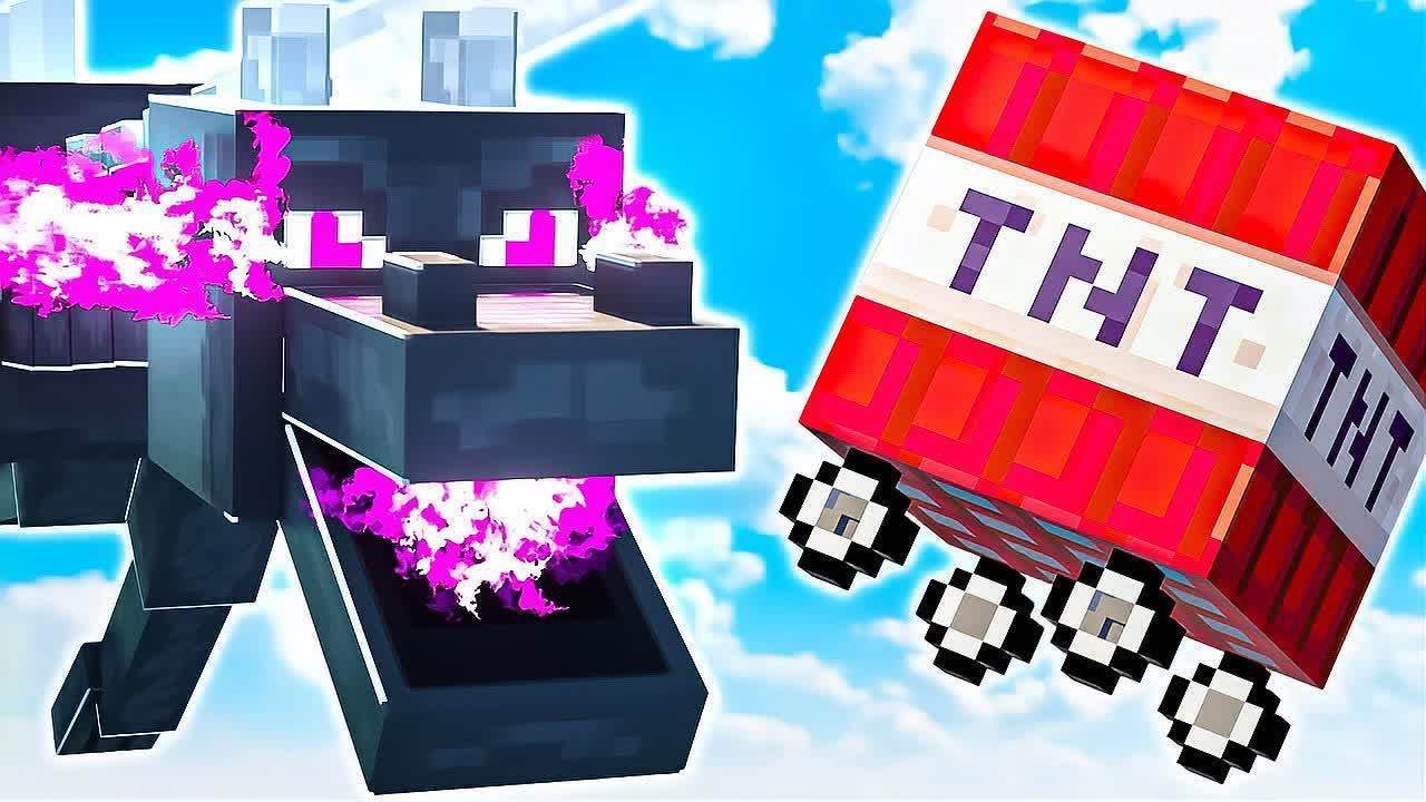 拆家模拟器:我的世界末影龙闯入小镇狂吐龙息!!