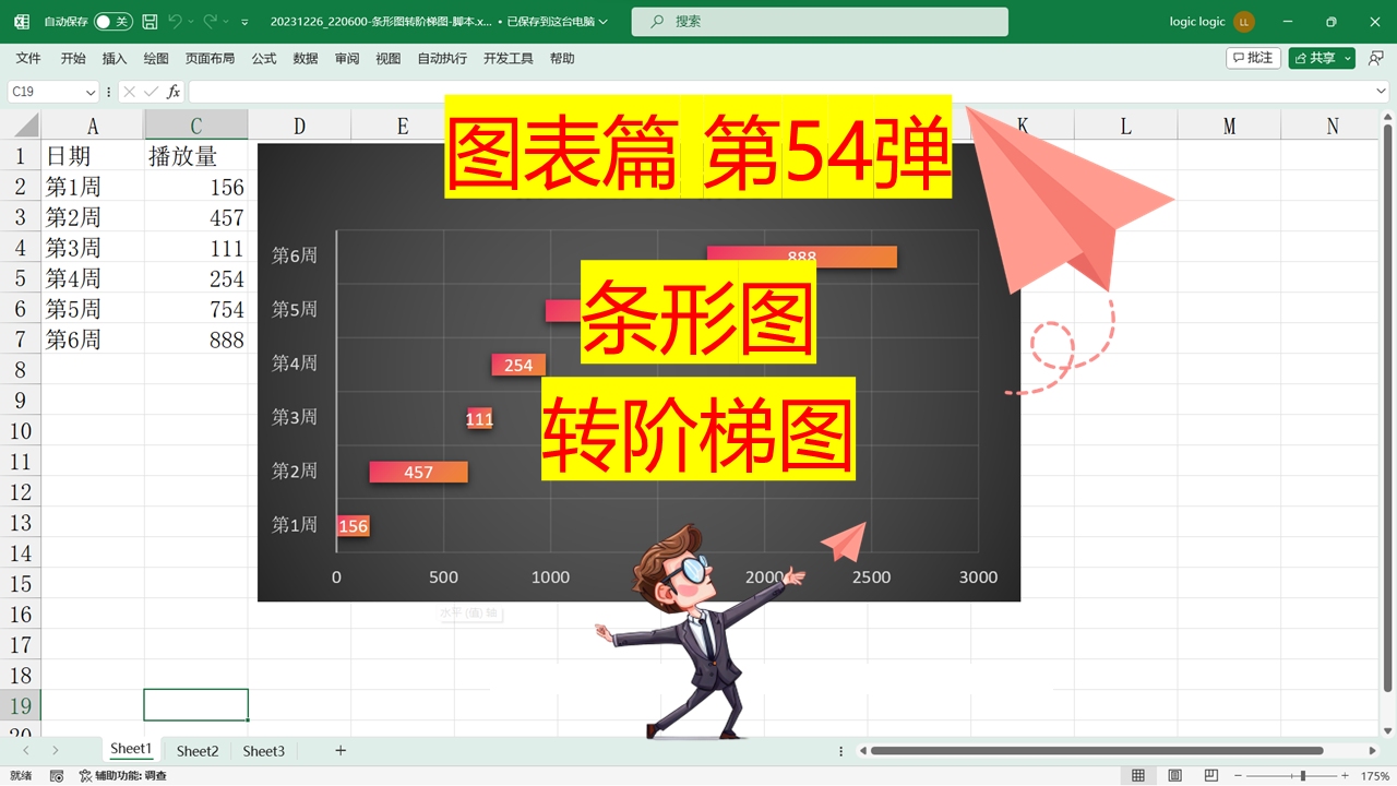 阶梯图系列4,Excel大变身!堆积条形图秒变阶梯图ߓ�,老板喜欢