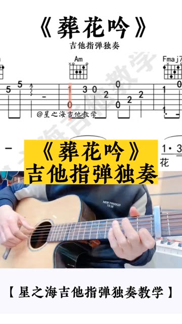 葬花吟 吉他指弹独奏 C调指法编配 简单好弹