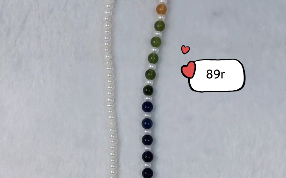 天然淡水珍珠AB设计款项链,算盘珠卡4-5mm,白亮珠光,搭配四色玉髓珠...