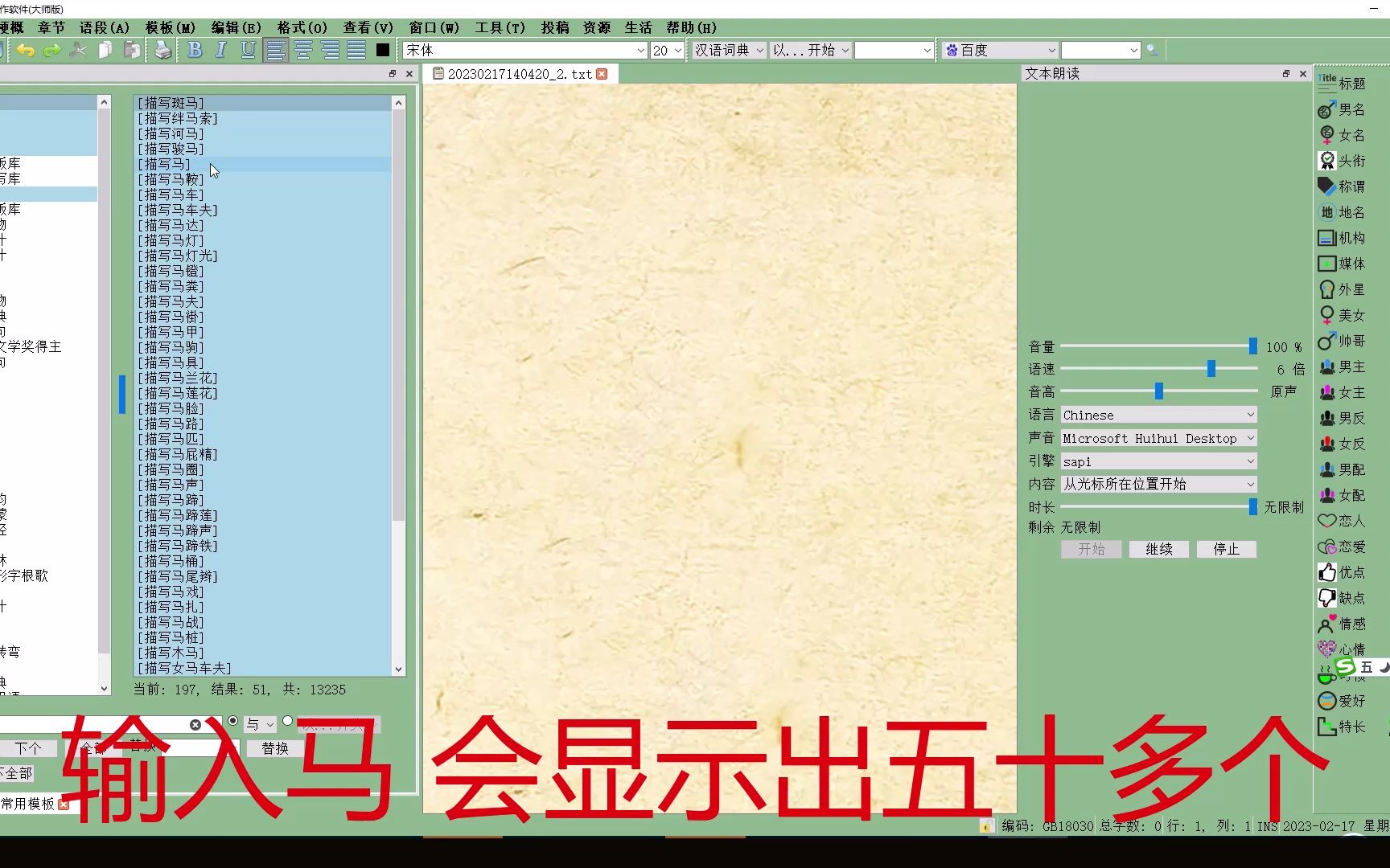 大作家自动写作软件常用模板
