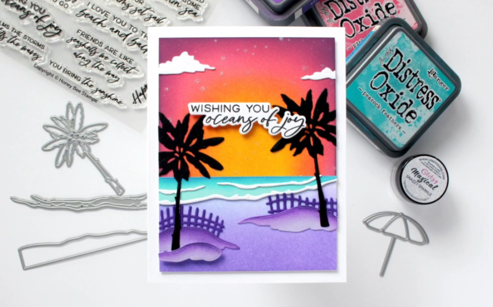 《青青大草原》Shoreline Scene Builder HoneyBee品牌的手工卡片...