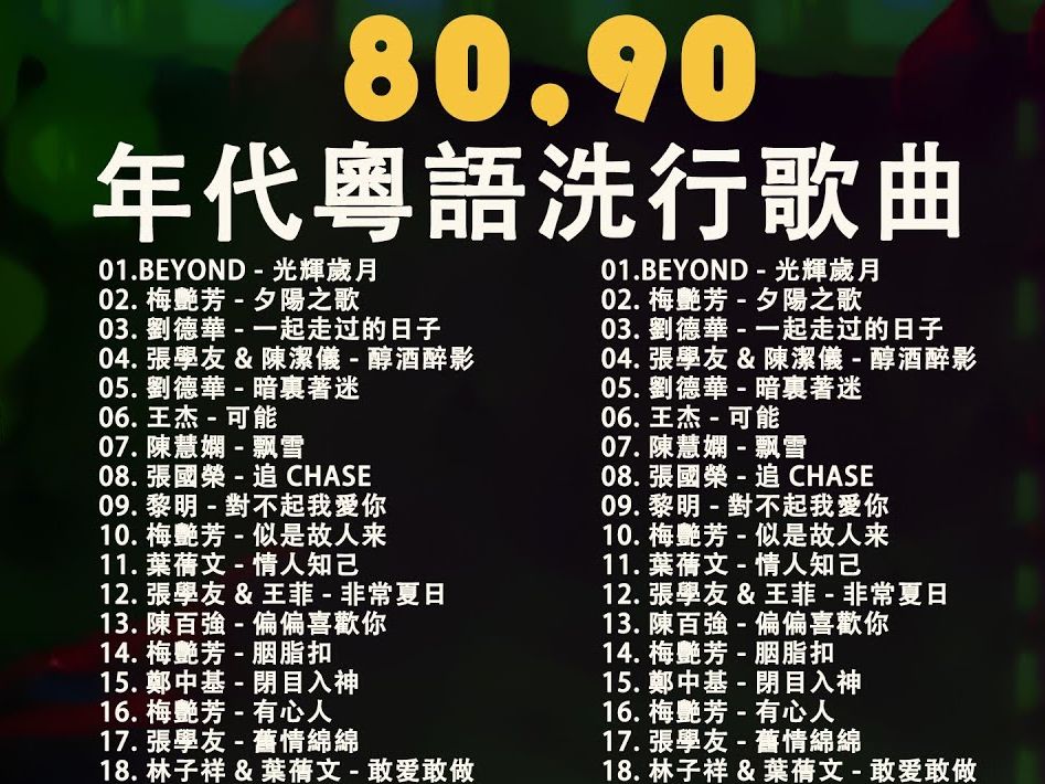 盘点当年炸街的30首粤语金曲,你确定还能通关嘛 ߒ� 粤语歌曲歌词版...