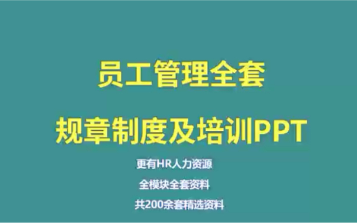员工管理全套规章制度及培训PPT
