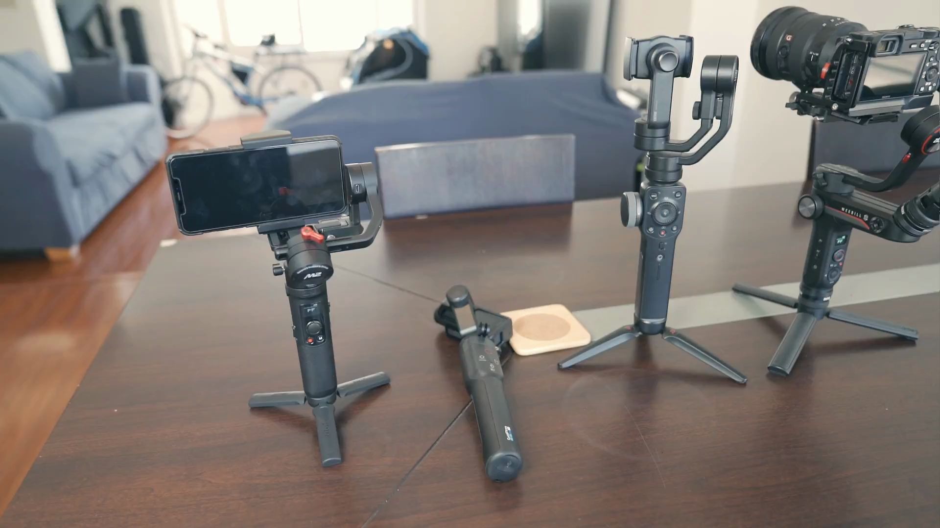 分享一下几个 手持 稳定器 GoPro ,智云 云鹤 m2 crane, weebill s, ...