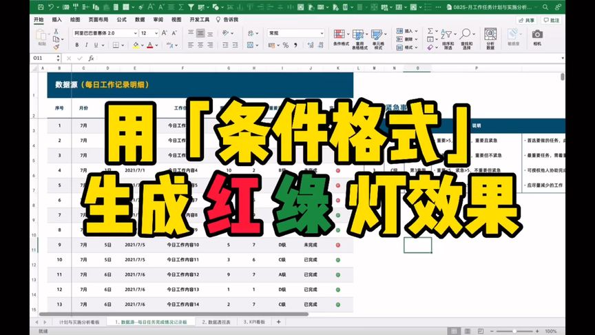 【Excel技巧】用「条件格式」生成红绿灯效果