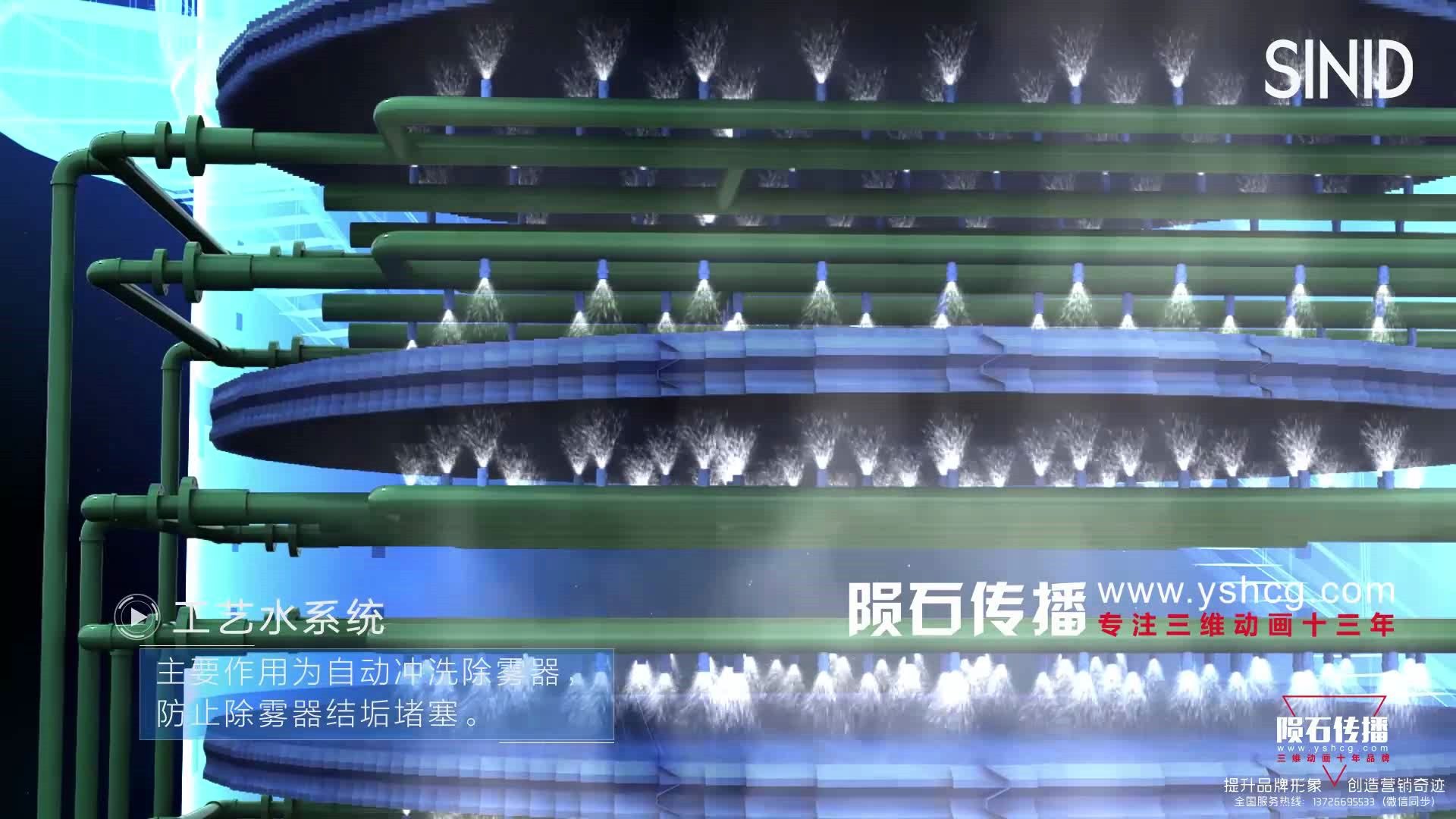 环保除雾器工艺三维动画