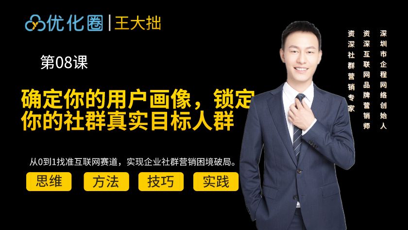 王大拙-第08课确定你的用户画像,锁定你的社群真实目标人群