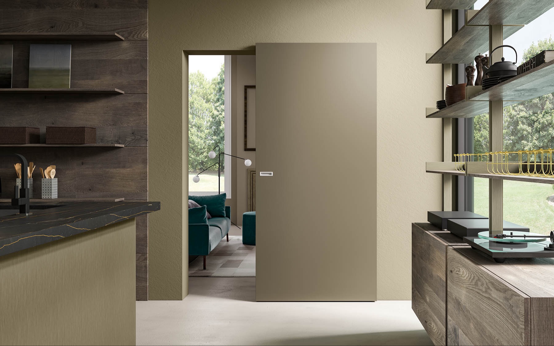 移门2.0时代,极简至“没有”轨道-意大利sisco sistem隐藏式轨道移门...