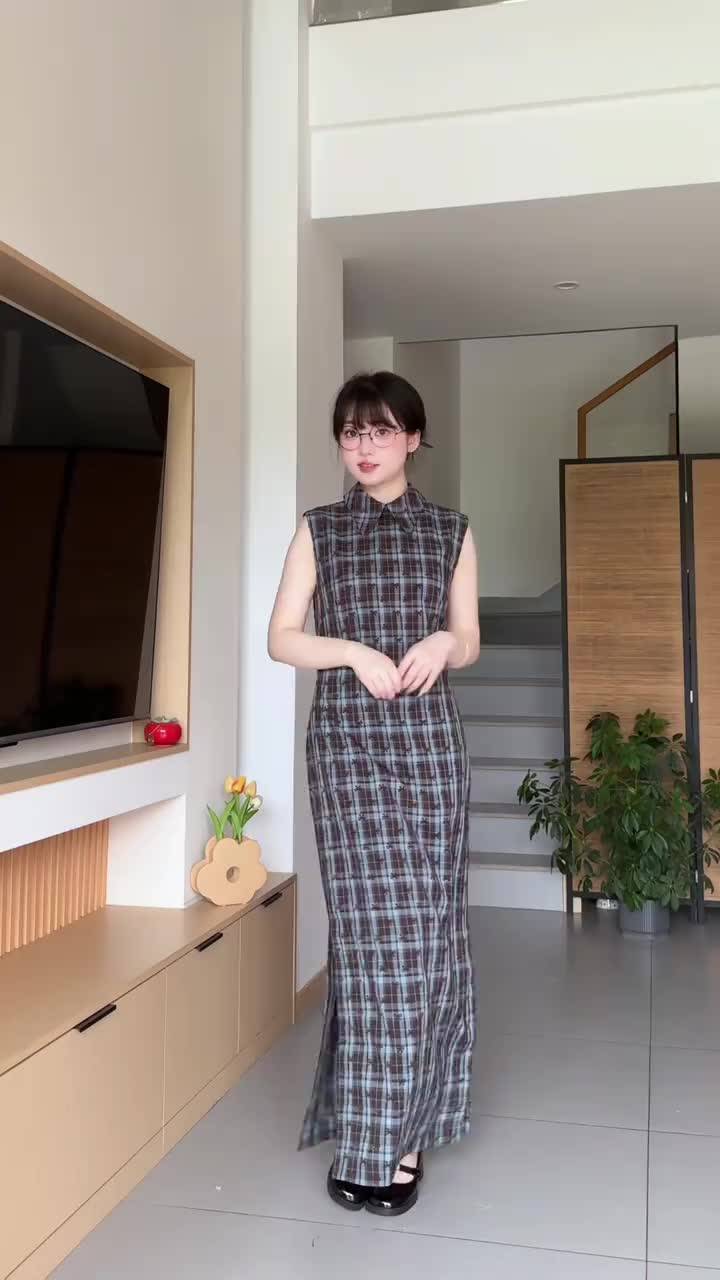 学院风旗袍!!好特别的设计!旗袍圈也是卷起来了