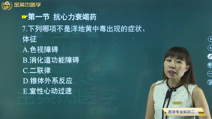 西药师:抗心力衰竭药02强心苷的临床应用特点,洋地黄中毒的表现