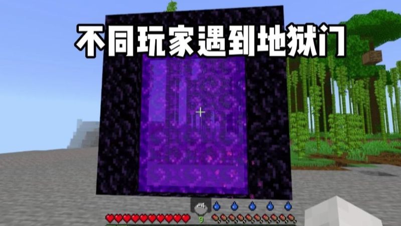 我的世界:不同玩家遇到地狱门,看到建筑党的我惊呆了!