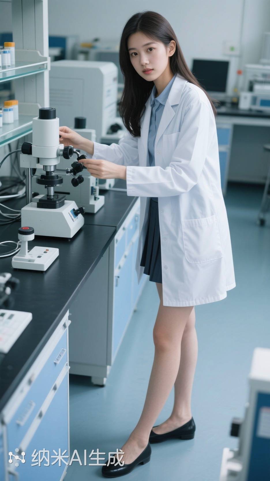 实验室小姐姐的专注瞬间,这侧颜绝了!#美女 #摄影