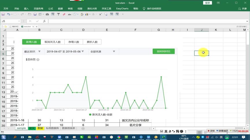 模拟微信公众号后台运营数据分析,用Excel动态图表你也可以实现