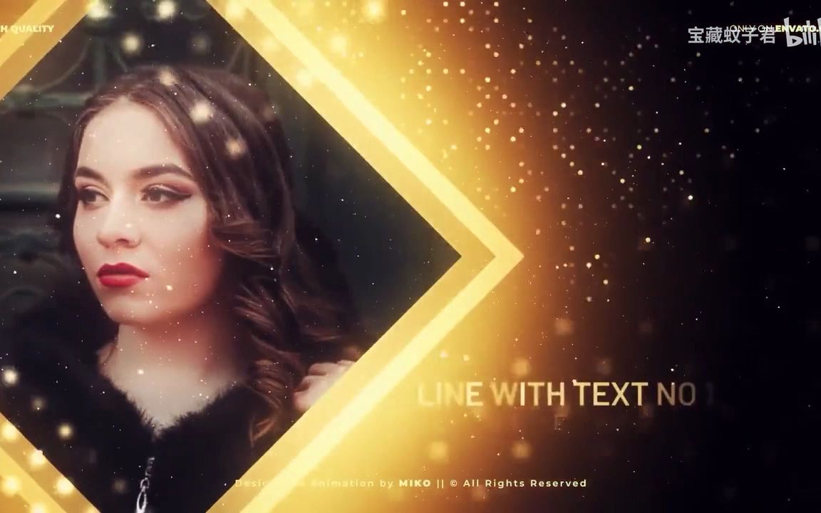 PR模板-闪光金金图形动画公司年会晚会视频包装制作