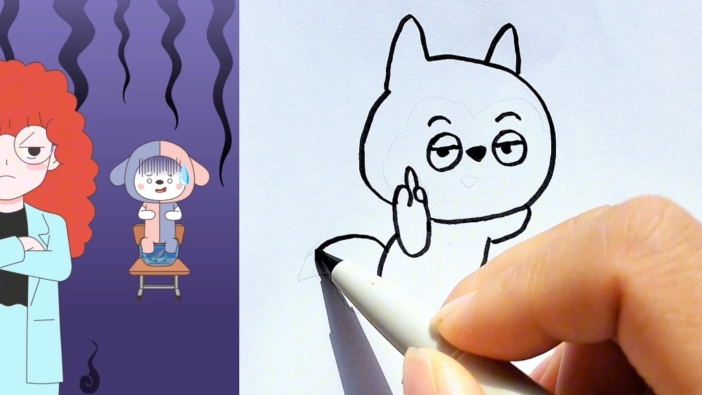 教室里怎么有股腥味,简笔画,儿童画,创意画,少儿创意简笔画