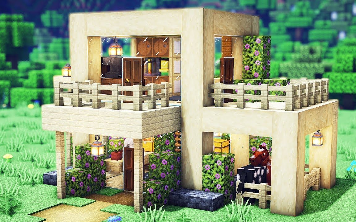 【Julious】Minecraft :如何建立一个桦木房子的入门(搬运)_我的世界