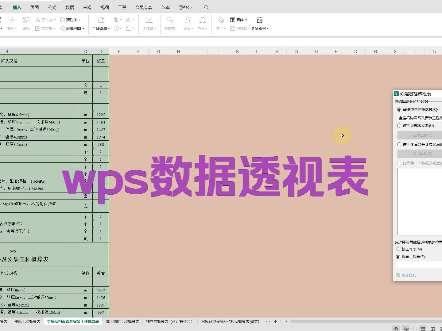 wps数据透视表