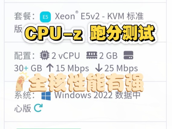 【雨云】CPU-z测试E5服务器,能跑到多高的分数
