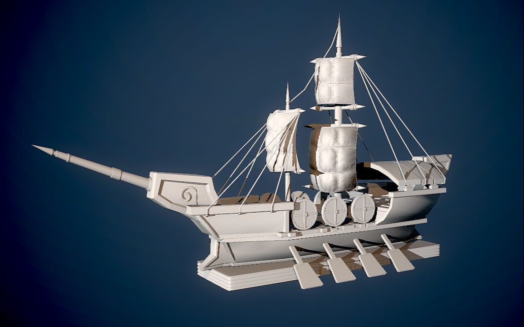 【3Dmax场景建模】游戏Q版航海帆船模型制作-3Dmax+zbrush
