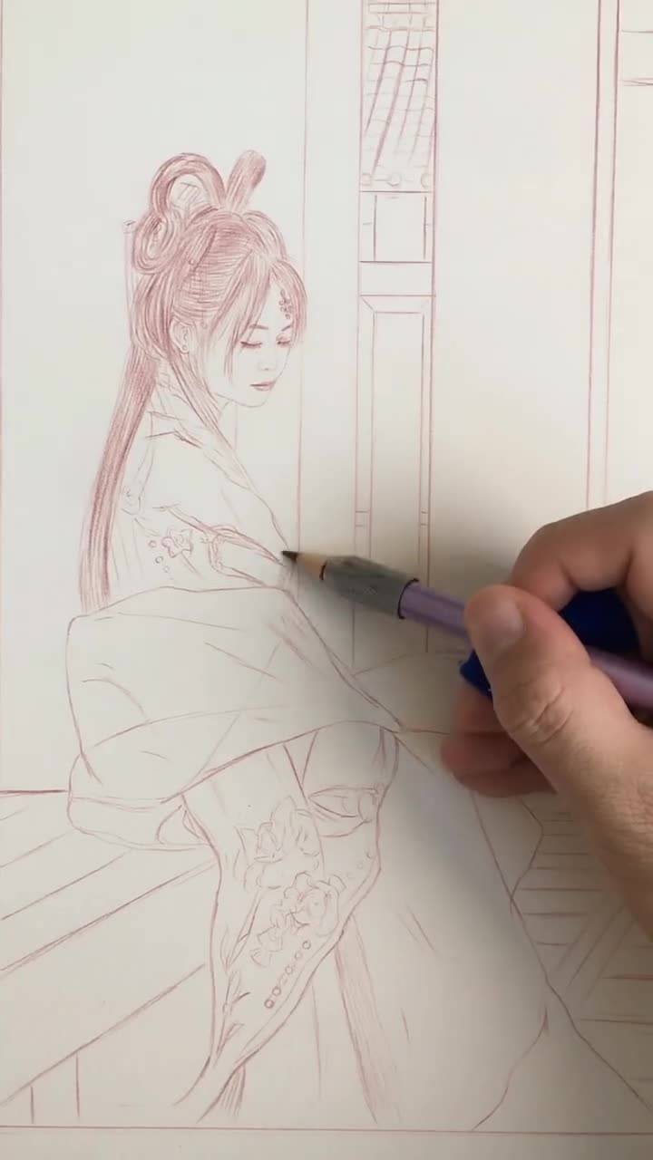 最喜欢画的还是古装美女